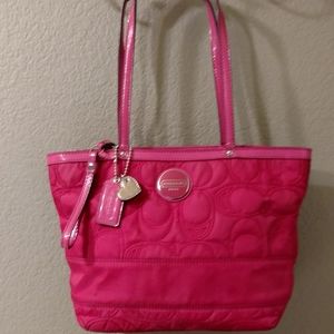 Coach Bags | Hampton Pink Canvas Tote Bag | Poshmark